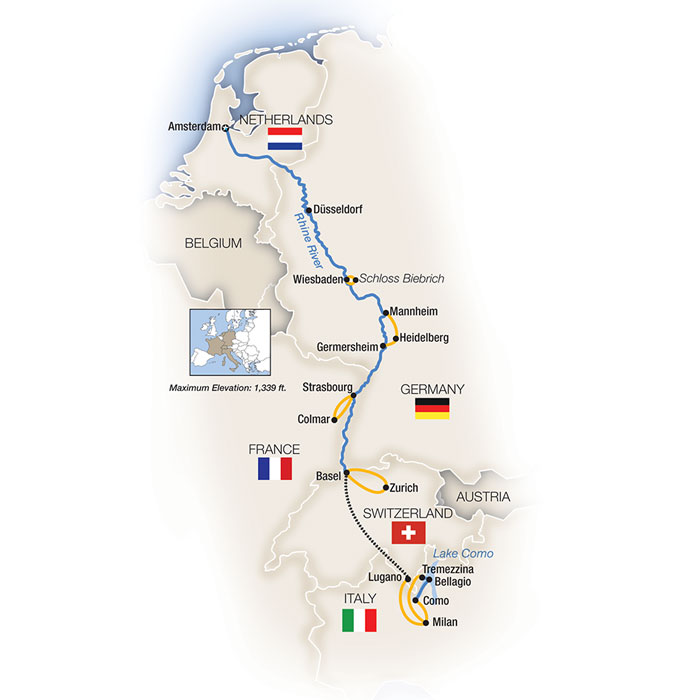 Rhine River Cruise Map